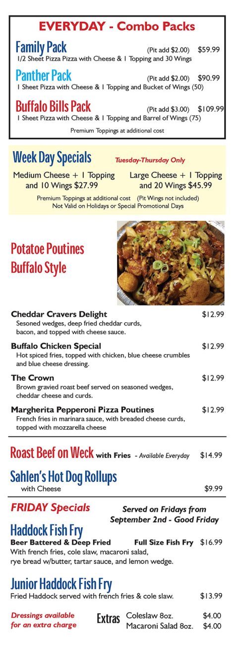 Our Menu | Taste of Buffalo Pizzeria